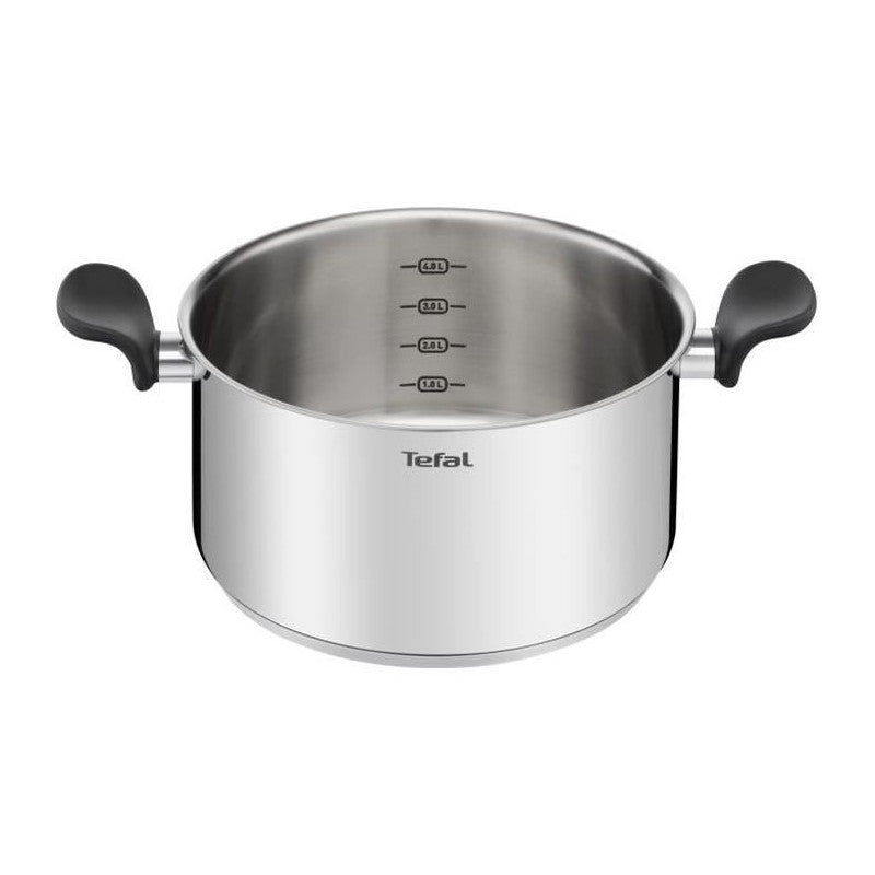 Tefal E3084604 Primary Faitout Inox 24 Cm / 5l + Couvercle/ Compatible - www.mathon.fr