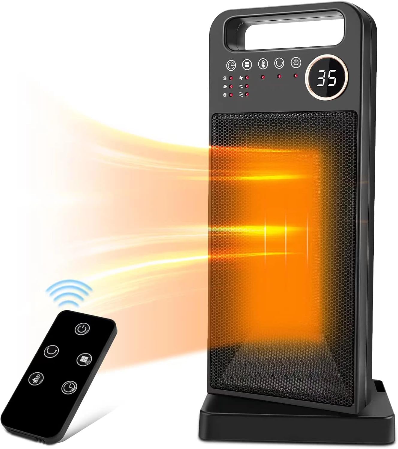 Radiateur tour céramique silencieux 1400 W Noir Vendos85 - www.mathon.fr