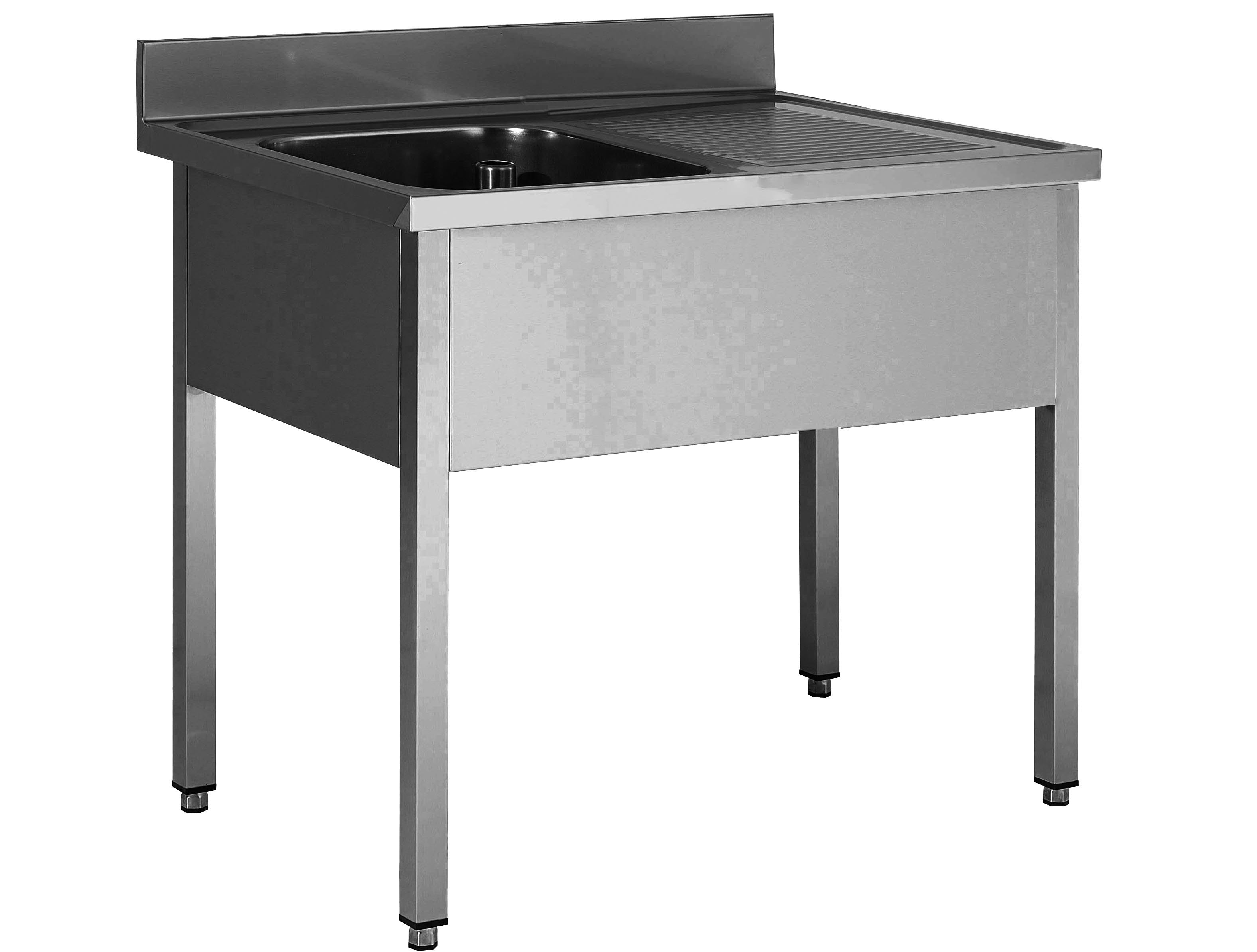 plonge inox avec 1 bac a gauche de 500x400x300 mm - l2g L2G - www.mathon.fr