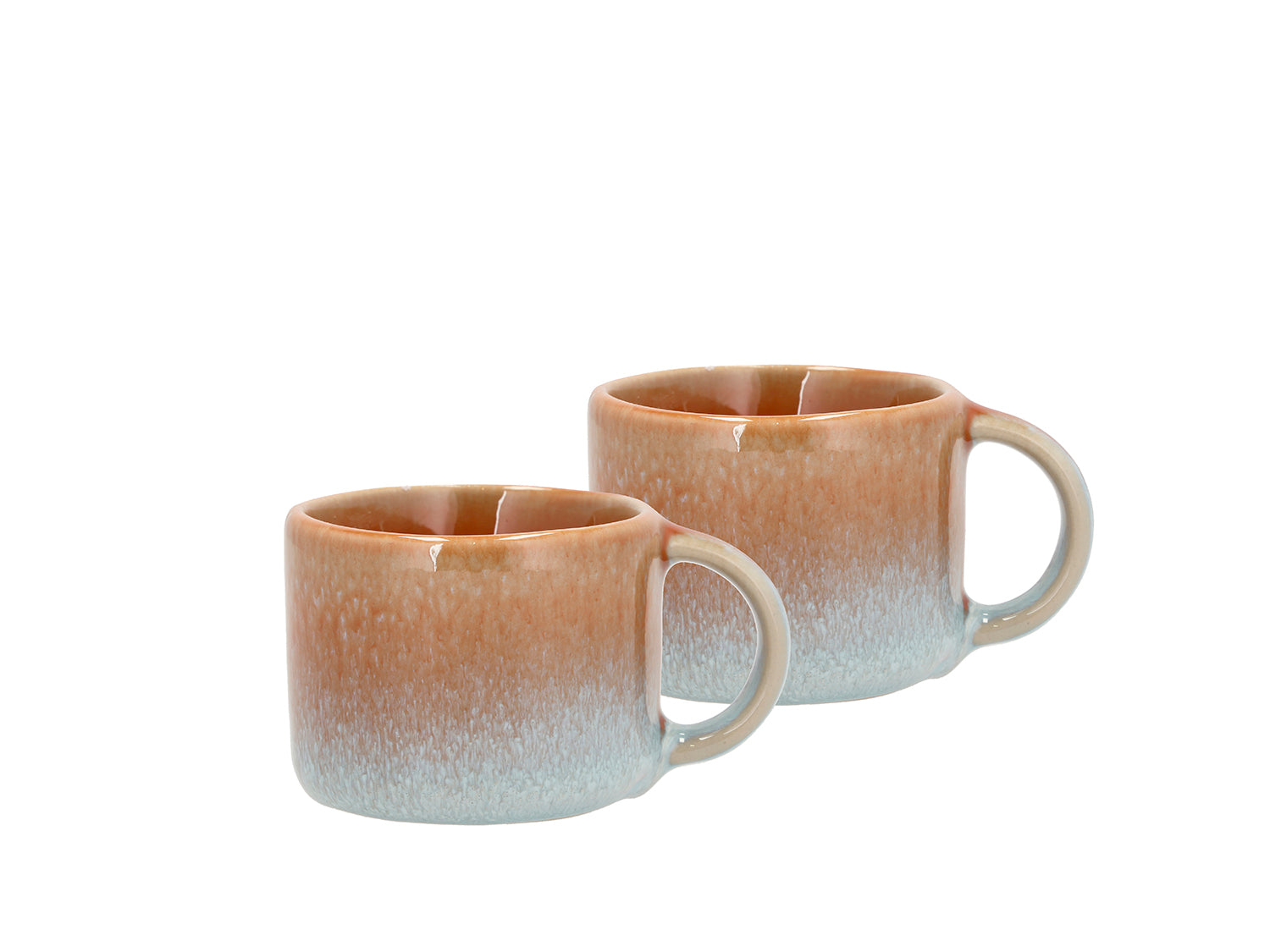 Set de 2 tasses espresso STYLES en grès Bleu/Ambre Villa Collection ...