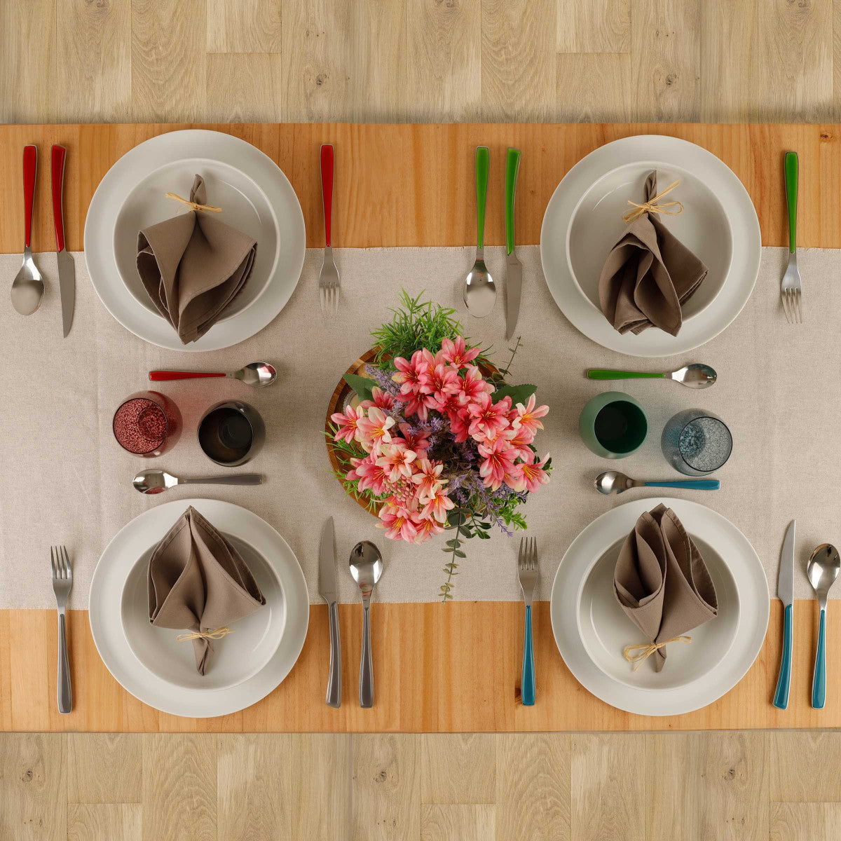 Alizé - Ménagère 24 pièces Vert Amefa - www.mathon.fr