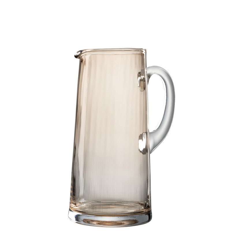 Carafe avec lignes en verre ambré H25cm J-Line - www.mathon.fr
